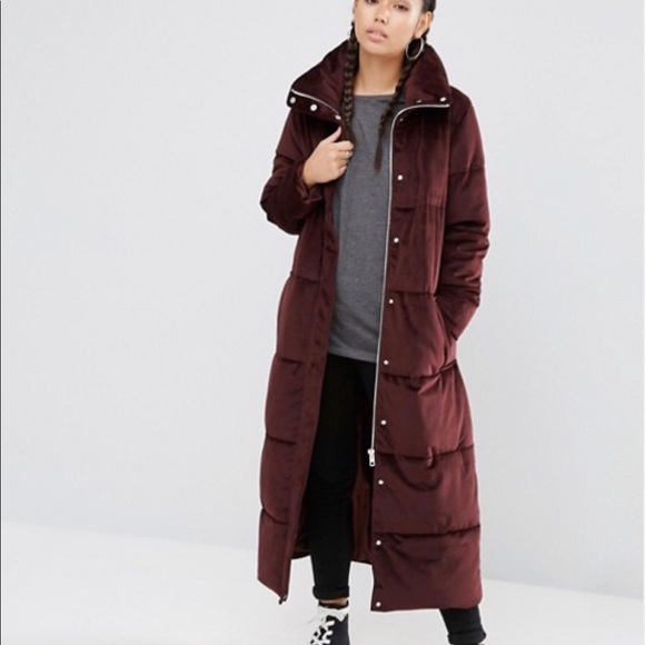 ASOS | Jackets & Coats | Asos Luxe Puffer Coat In Velvet | Poshmark